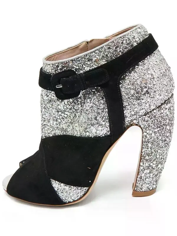 Miu Miu 110mm Glitter Ankle Boots