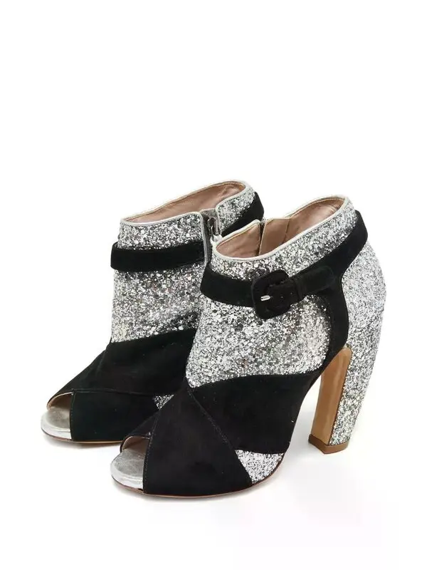 Miu Miu 110mm Glitter Ankle Boots