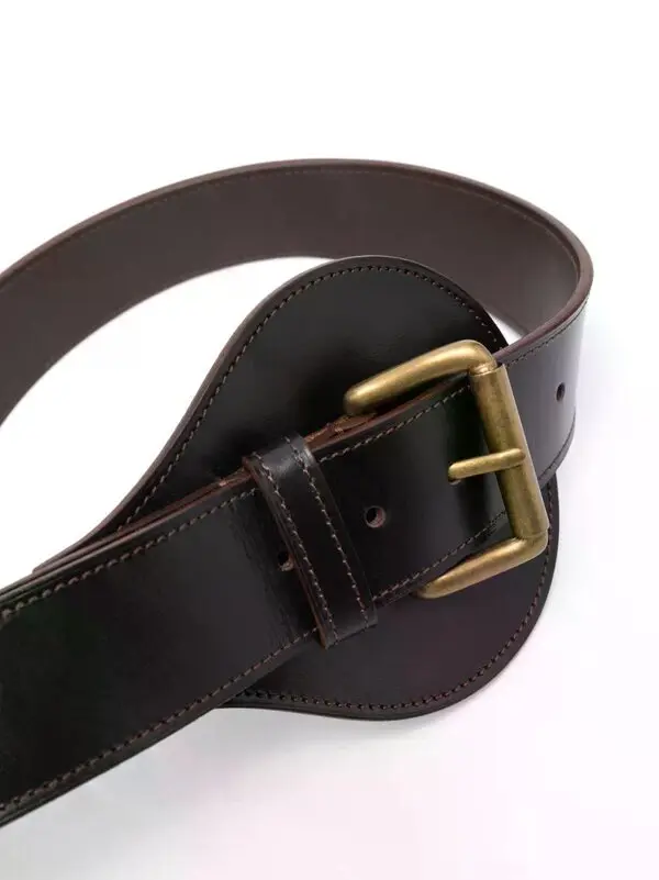 Gianfranco Ferre 2000s Leather Buckle Belt - Brown