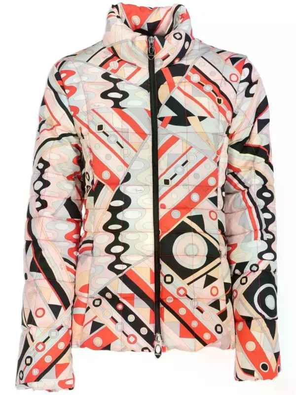 Emilio Pucci 2000 Geometric-print Puffer Jacket - Neutrals
