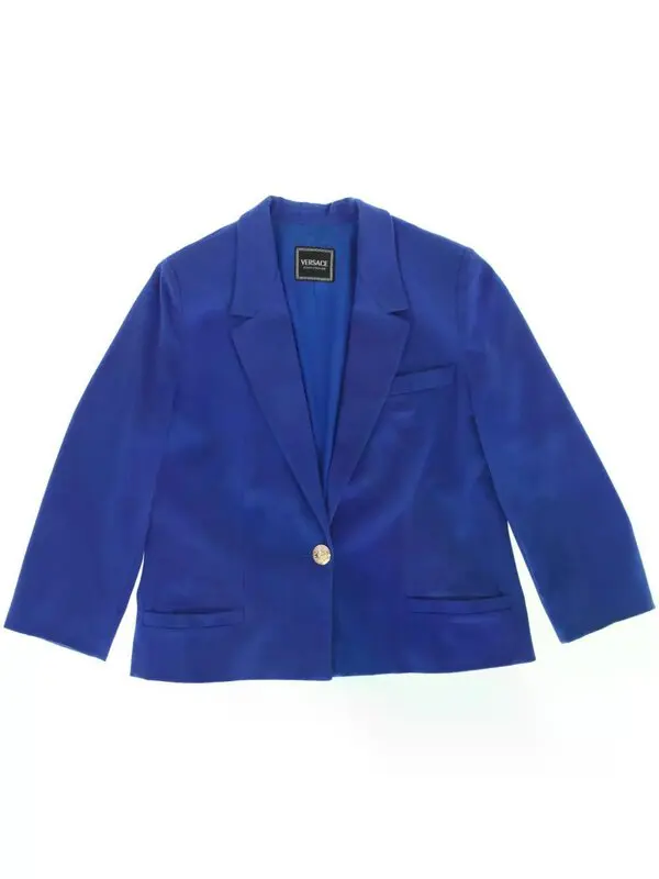 Versace 1990 Single-breasted Wool Blazer - Blue