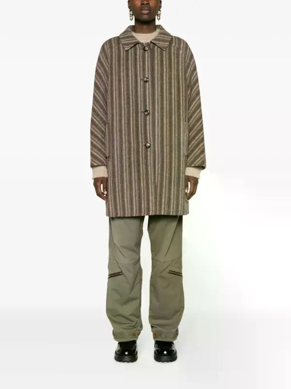 A.N.G.E.L.O. VINTAGE CULT 1960s Striped Wool Midi Coat