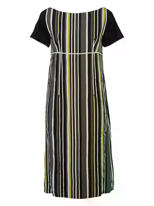 Prada Striped Bateau Neck Dress