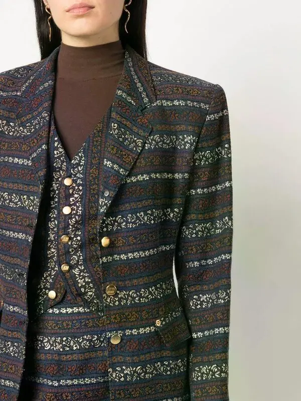 JEAN PAUL GAULTIER 1990s Patterned Jacquard Blazer