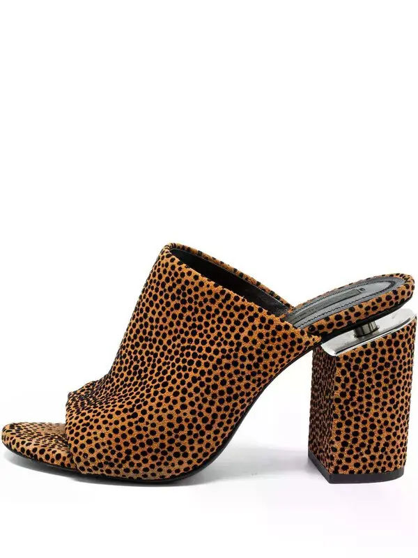 ALEXANDER WANG 100mm Leopard Print Leather Sandals
