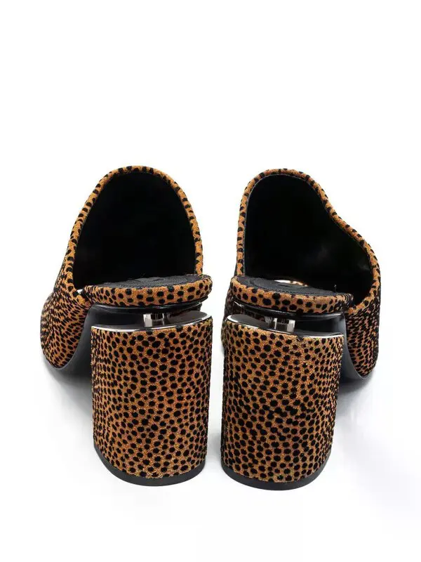 ALEXANDER WANG 100mm Leopard Print Leather Sandals