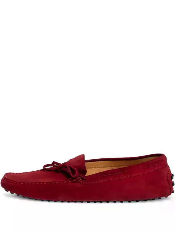 TOD'S Suede Moccasin Loafers - Red