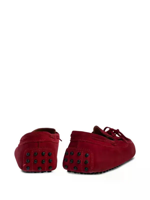 TOD'S Suede Moccasin Loafers - Red