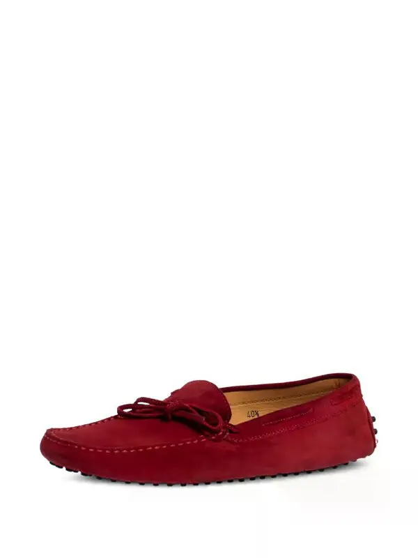 TOD'S Suede Moccasin Loafers - Red
