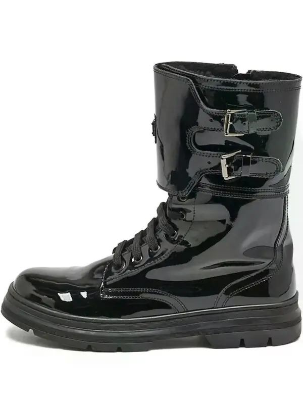 Dolce & Gabbana Patent-finish Combat Boots