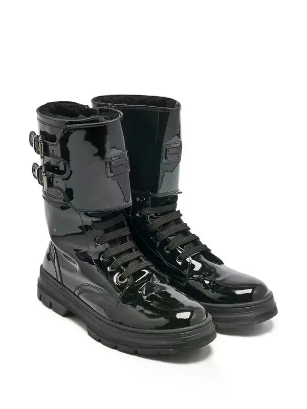 Dolce & Gabbana Patent-finish Combat Boots