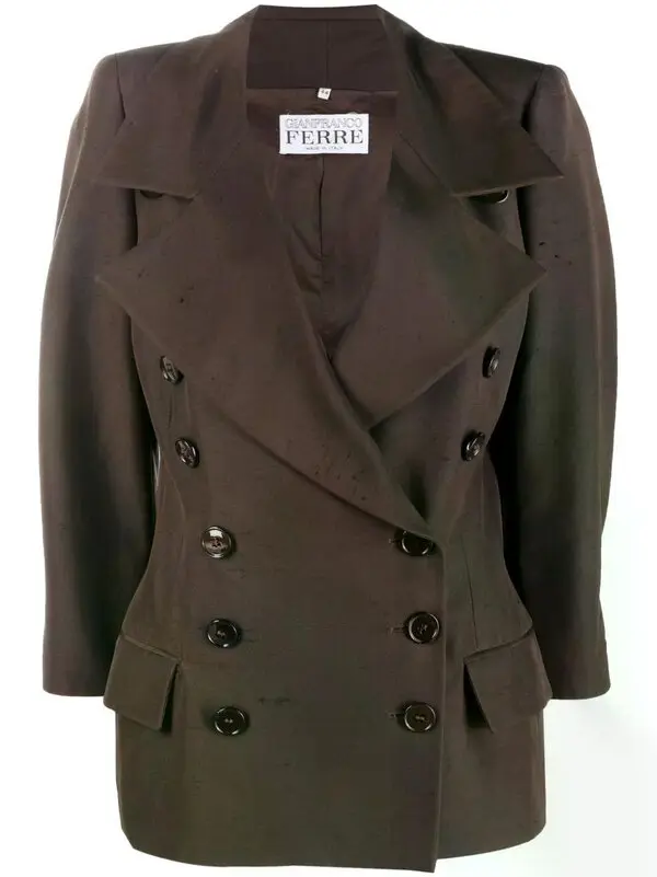 Gianfranco Ferre 1990s Wide-lapel Double-breasted Silk Jacket