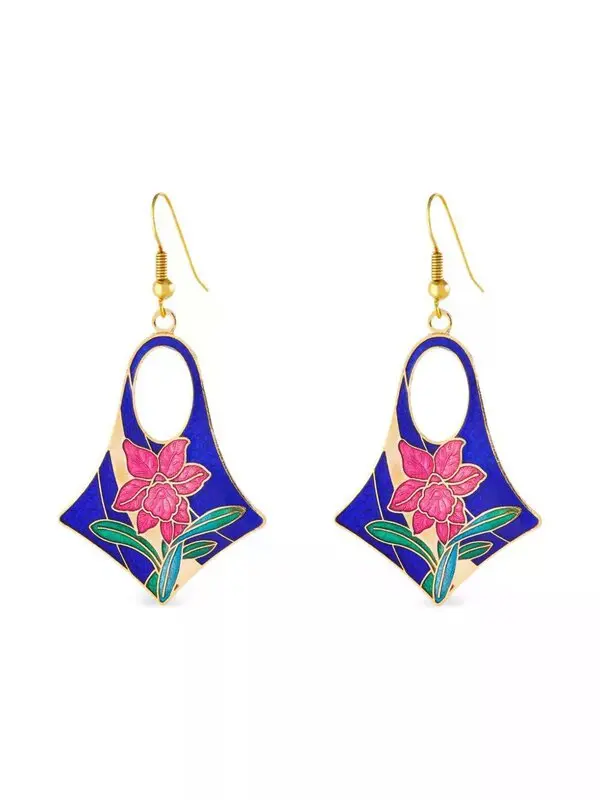 SUSAN CAPLAN 1980 Floral-embellishment Earrings - Gold