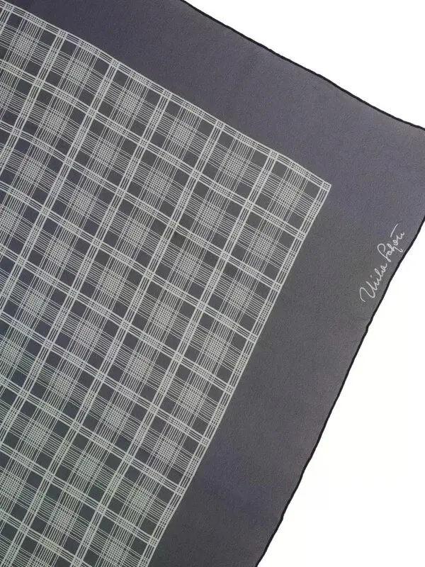 MILA SCHON Pre-owned Check-print Silk Scarf