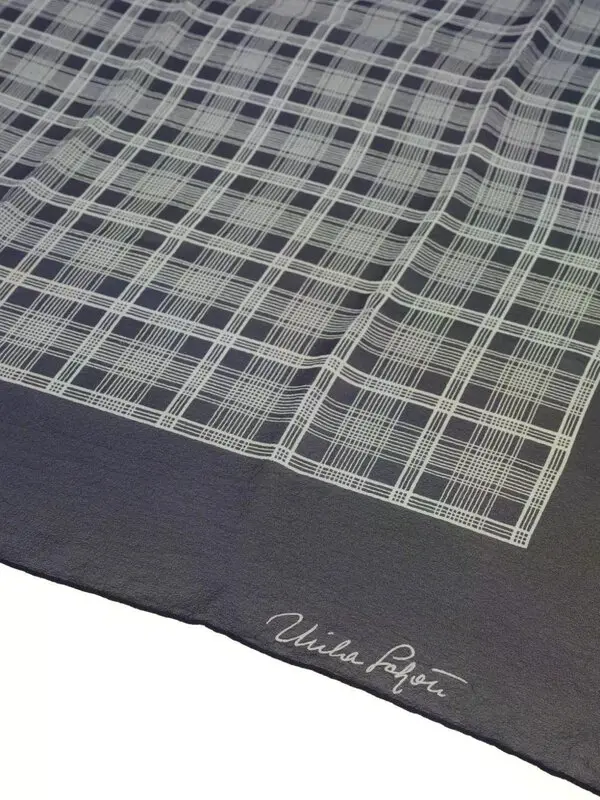 MILA SCHON Pre-owned Check-print Silk Scarf