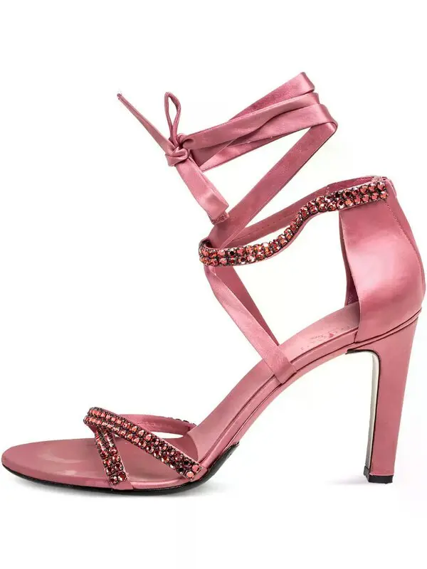Gucci 105mm Satin Crystal-embellished Sandals