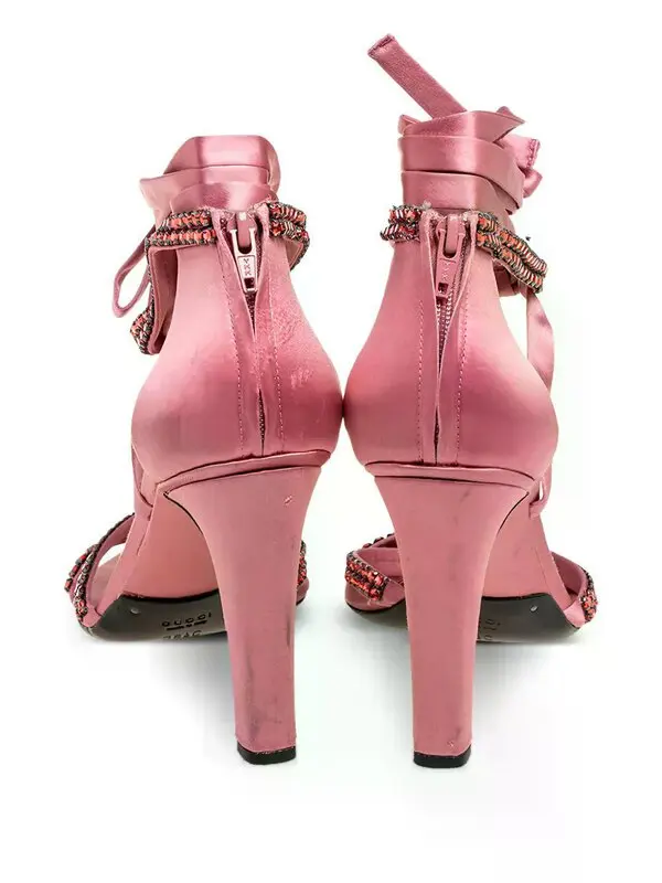Gucci 105mm Satin Crystal-embellished Sandals