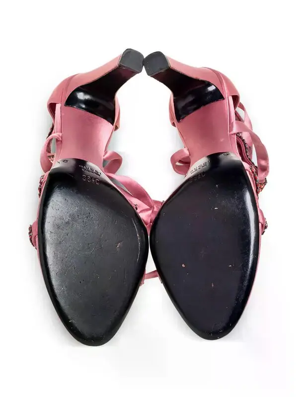 Gucci 105mm Satin Crystal-embellished Sandals