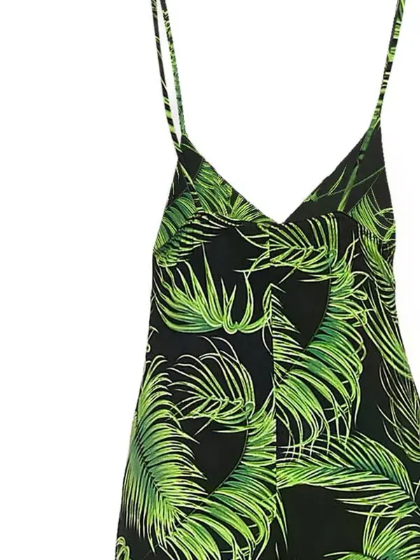 Norma Kamali Palm Leaf-print Jumpsuit