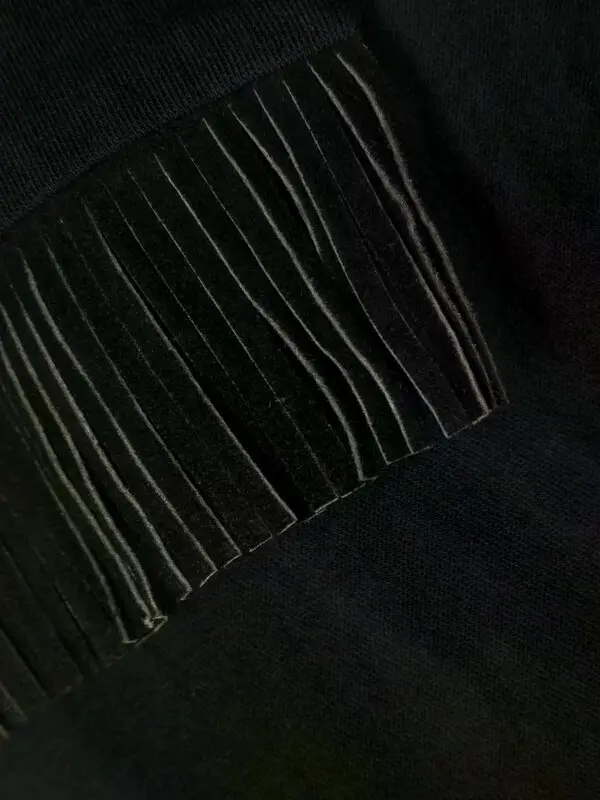 Saint Laurent 1980s Fringed Wool Scarf