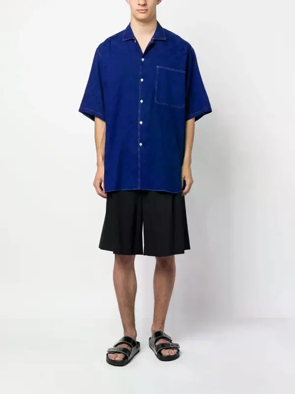 Gianfranco Ferre 1990s Patterned-jacquard Short-sleeved Shirt