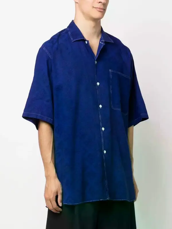 Gianfranco Ferre 1990s Patterned-jacquard Short-sleeved Shirt