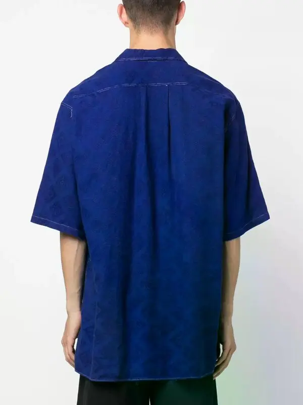 Gianfranco Ferre 1990s Patterned-jacquard Short-sleeved Shirt