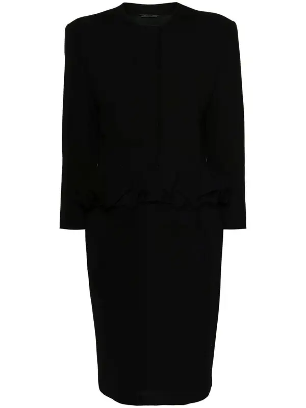 Versace 1990s Ruffle-detail Skirt Suit