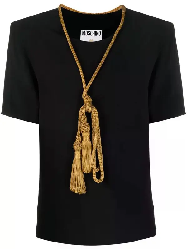 Moschino 2000s Cord Detail T-shirt