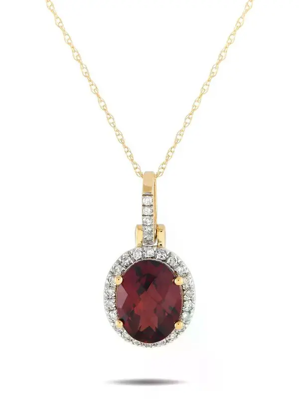 LB EXCLUSIVE 14k Yellow Garnet And Diamond Necklace - Gold