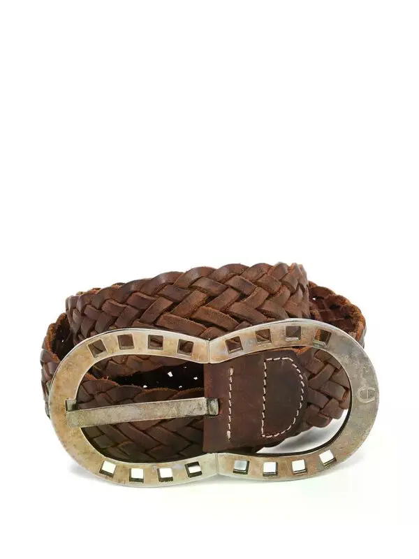 AIGNER Braided Leather Belt - Brown