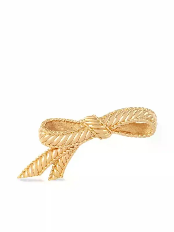 Dior 1980s Ribbon-knot Brooch - Gold
