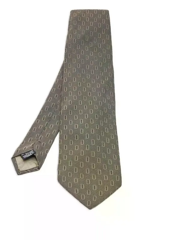Giorgio Armani Geometric-pattern Silk Tie - Grey