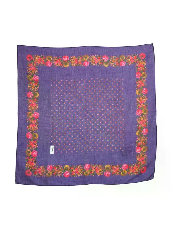 Saint Laurent 1970s Printed Cotton Scarf
