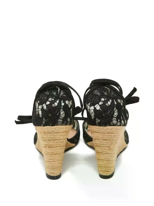 Valentino Garavani Lace Mesh Wedge Pumps