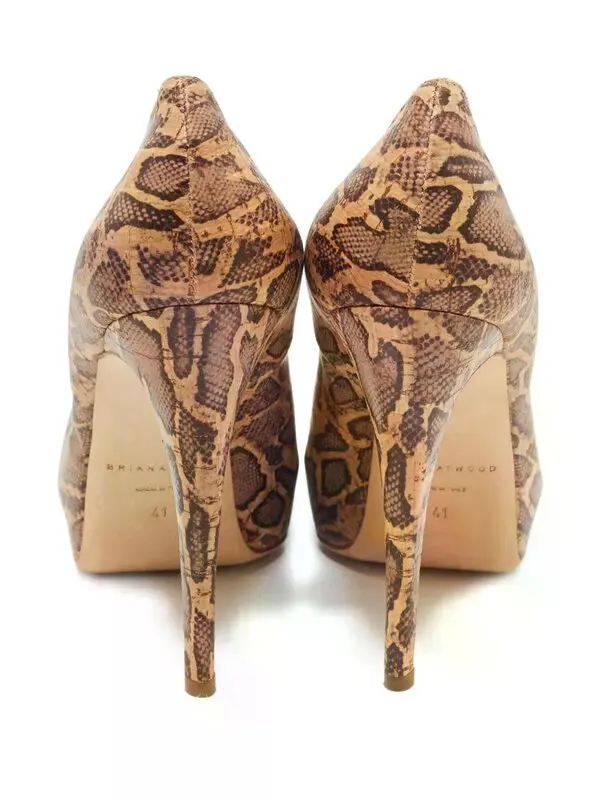 Brian Atwood 130mm Snakeskin-print Platform Heels