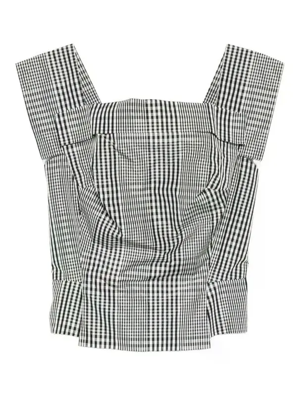 VIVIENNE WESTWOOD 2017 Checkered Square-neck Top