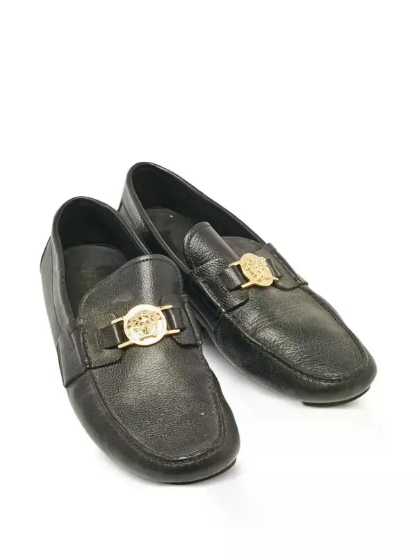 Versace Medusa Plaque Loafers - Black