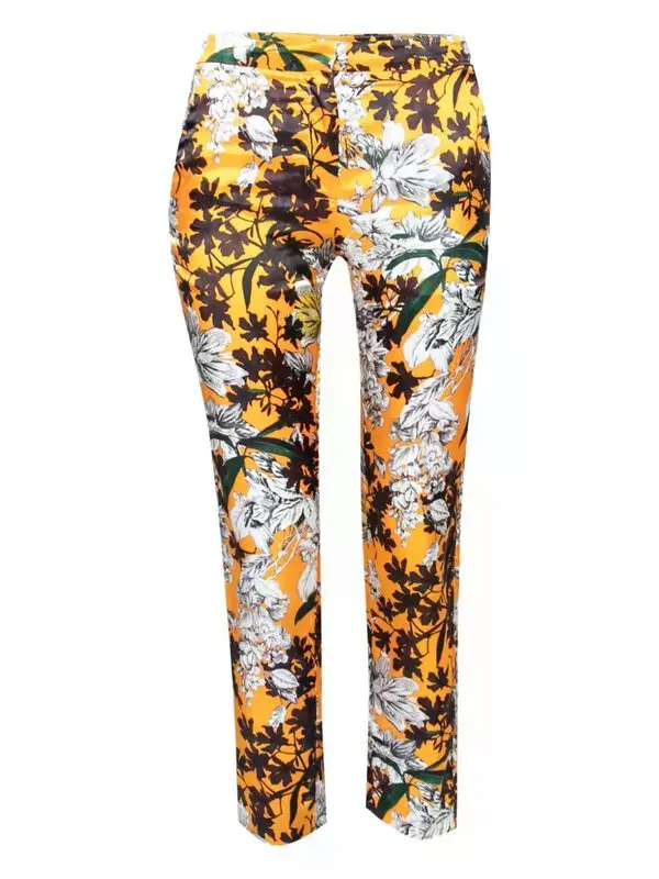 MSGM Floral-print Straight-leg Trousers