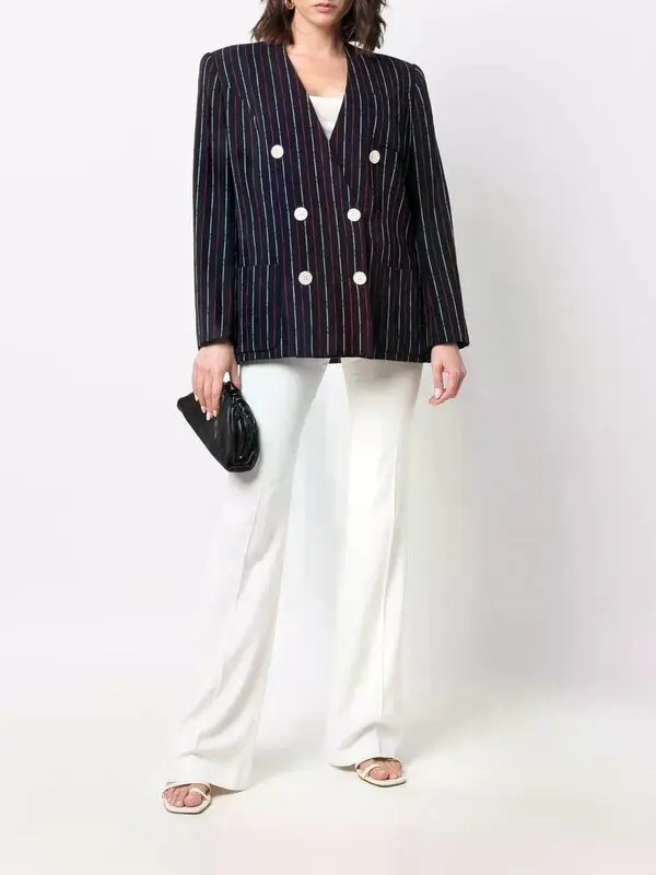 Celine 1980s Striped Double-breasted Blazer