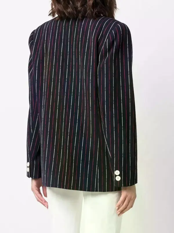 Celine 1980s Striped Double-breasted Blazer