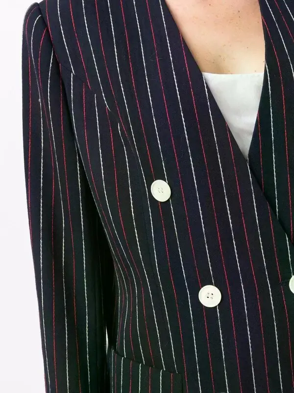 Celine 1980s Striped Double-breasted Blazer