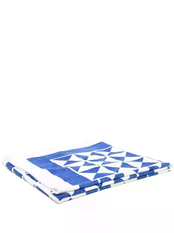 Dior 2000s Geometric Print Beach Towel - Blue