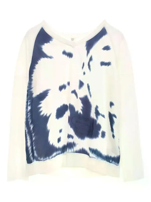 Hermès 2010s V-neck Twill Sweater - White