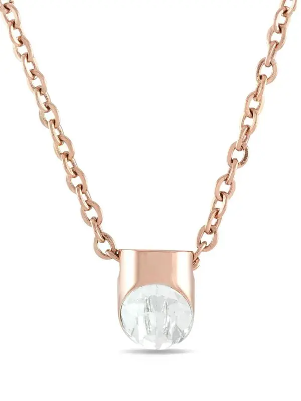 Calvin Klein Rose Gold Pvd-plated Stainless Steel White Crystal Necklace - Pink