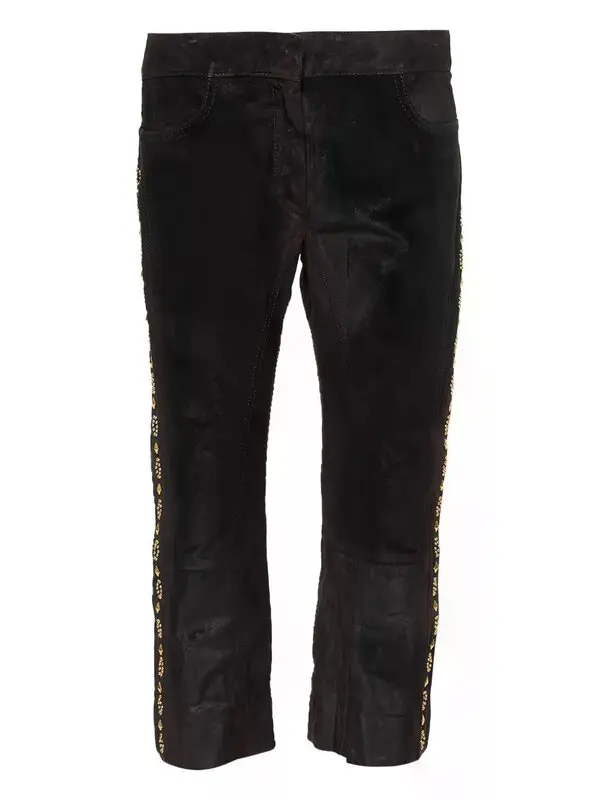 Roberto Cavalli Cropped Leather Trousers