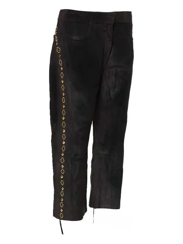 Roberto Cavalli Cropped Leather Trousers