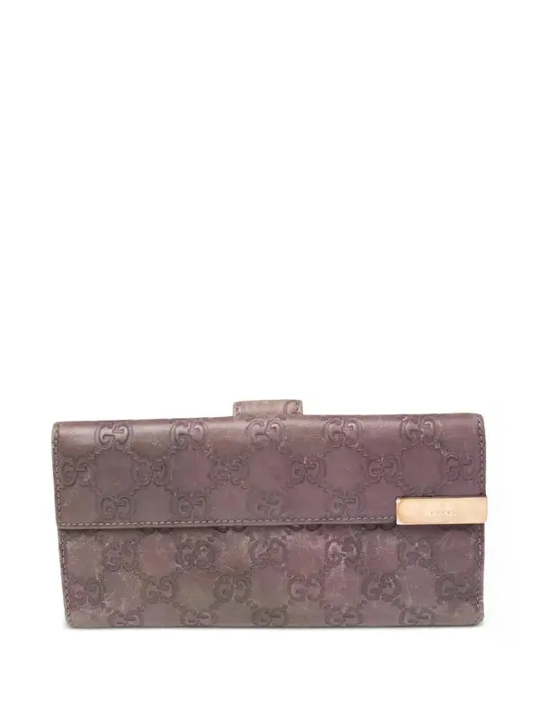 Gucci Monogram Leather Wallet - Pink