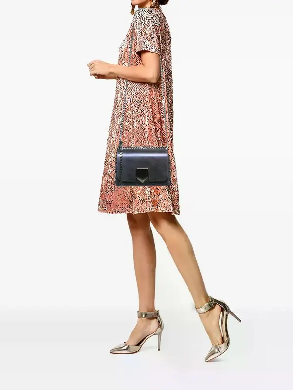 JIMMY CHOO Metallic Leather Shoulder Bag