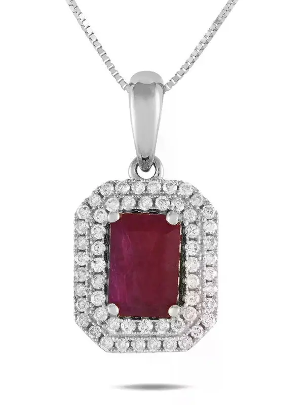 LB EXCLUSIVE 14kt White Gold Ruby Necklace